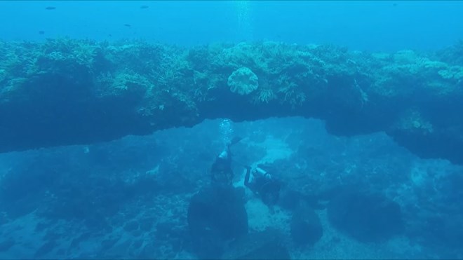 Underwater stone arch draws visitors to island district - Viet Nam ...