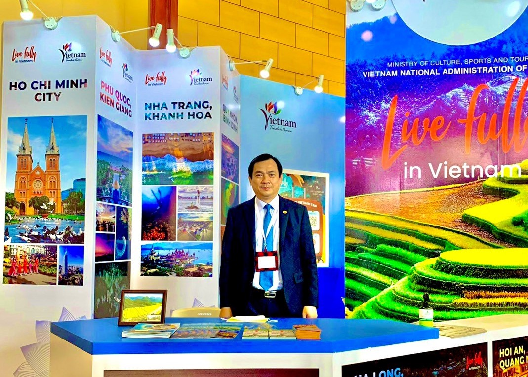 Vietnam tourism booth at the TRAVEX 2022 with the theme “Live fully in ...