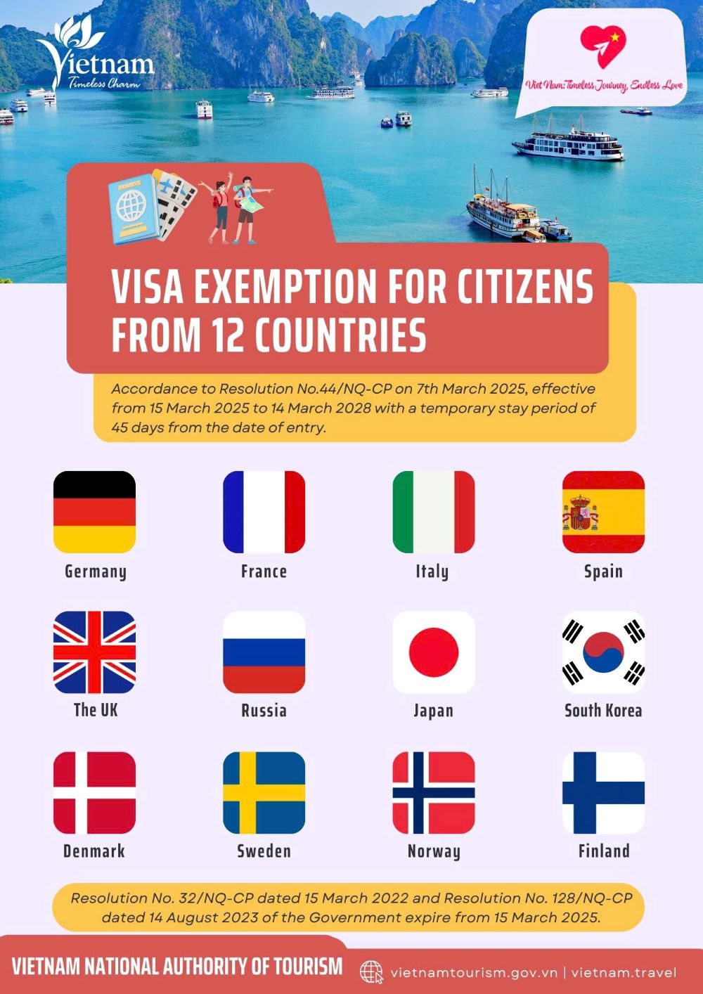 [Infographic] Viet Nam waves visas for citizens from 12 countries - Viet Nam National Authority ...